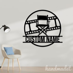 Personalized Movie Metal Wall Sign, Cinema Metal Wall Light, Theater ...
