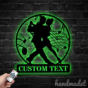 Personalized Ballroom Metal Sign, Couple Dancing Metal Light, Dancer ...