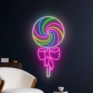 Lollipop Neon Sign, Lollipop Led Sign, Lollipop Candy Neon Light, Candy ...