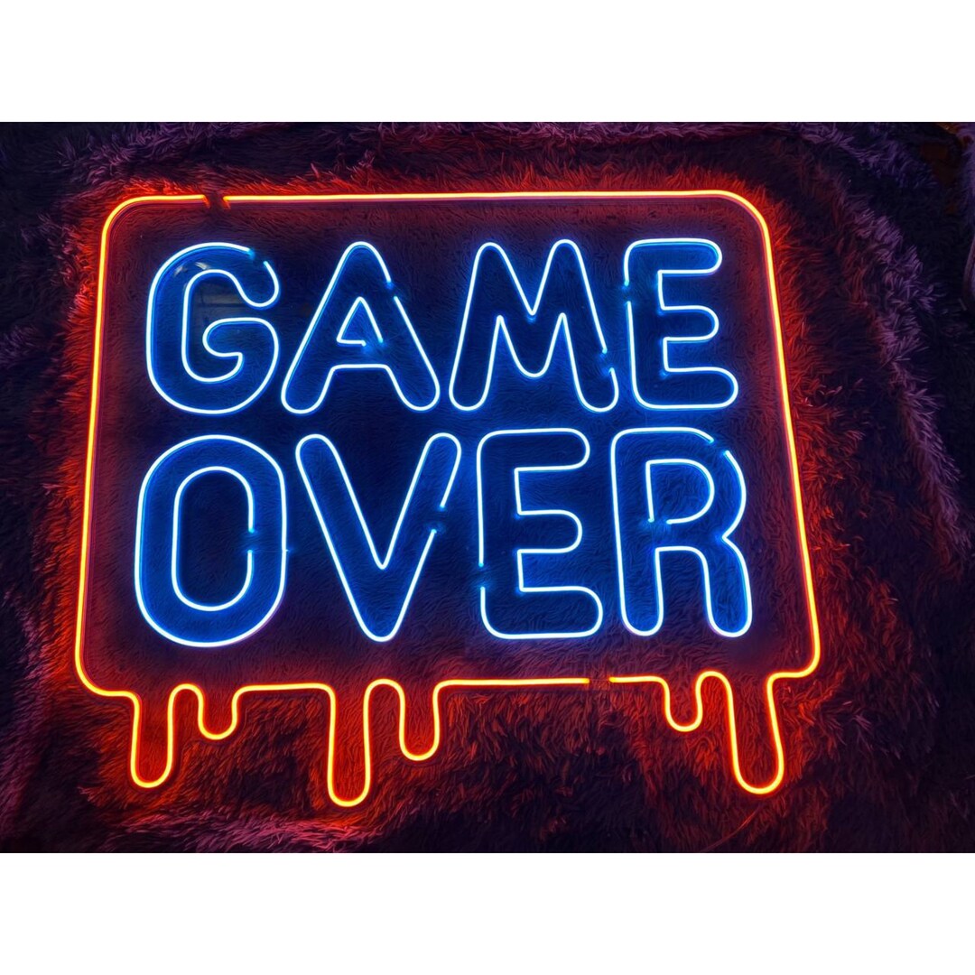 Custom Game Over Neon Sign, Game Player Led Light, Gamer Neon Light ...