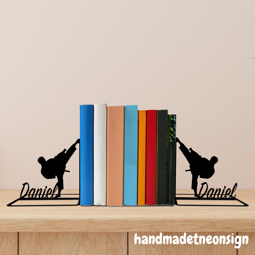Custom Karate Metal Bookends Karate Name Bookend, Karate Table Sign ...