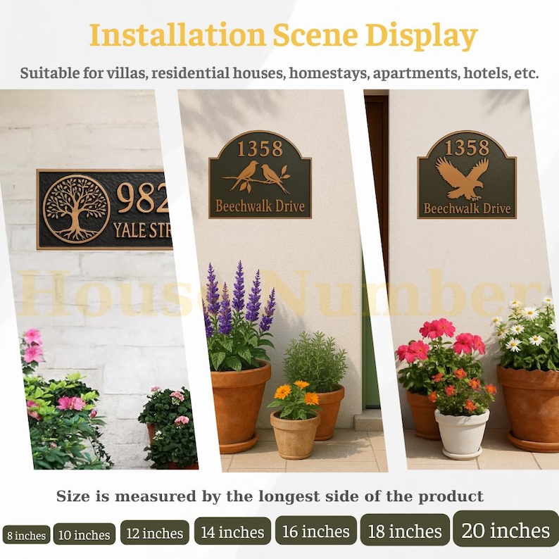 Custom Address Sign, House Number Sign, Personalized Address Plaque for ...