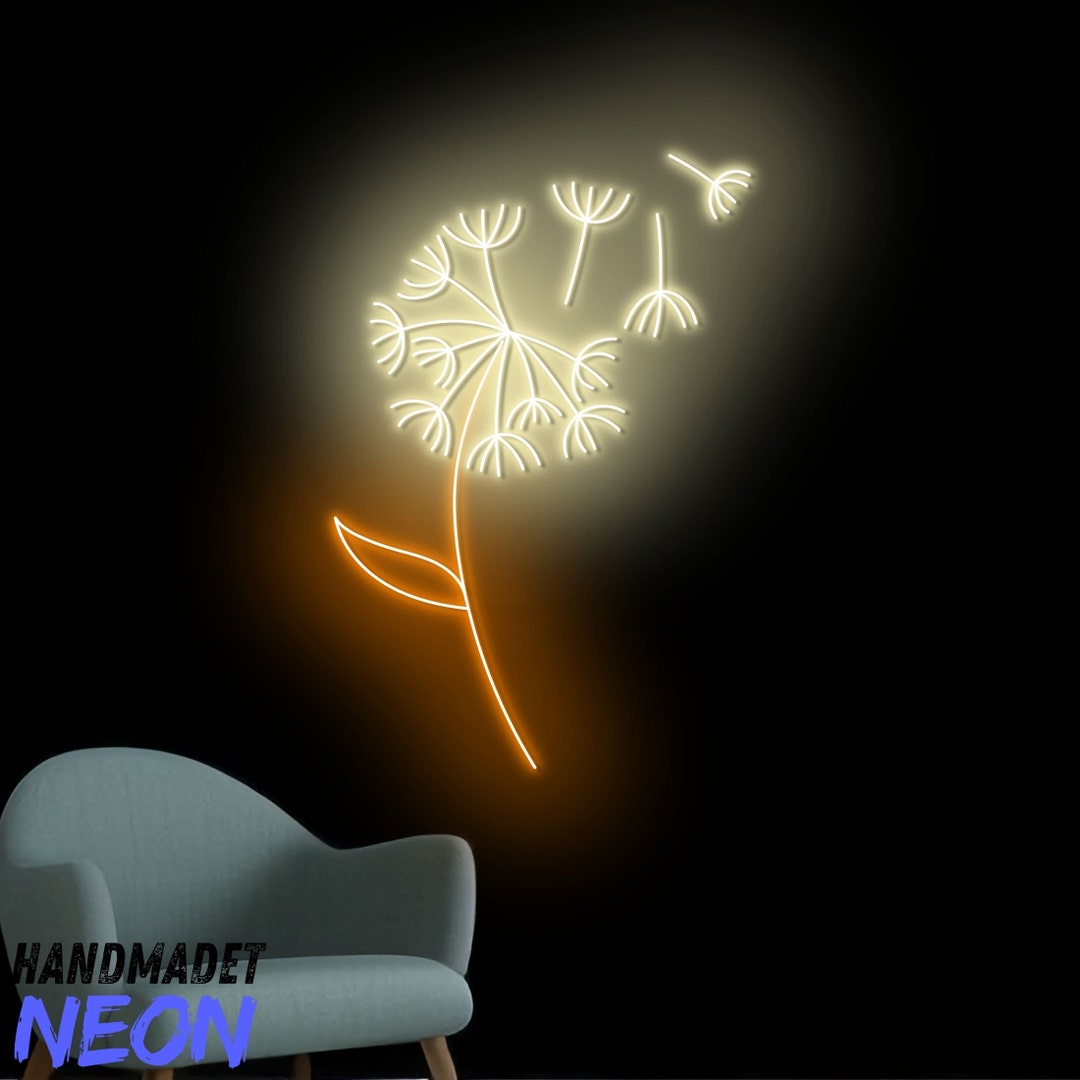 Dandelion Neon Sign, Dandelion Led Sign, Dandelion Neon Light ...
