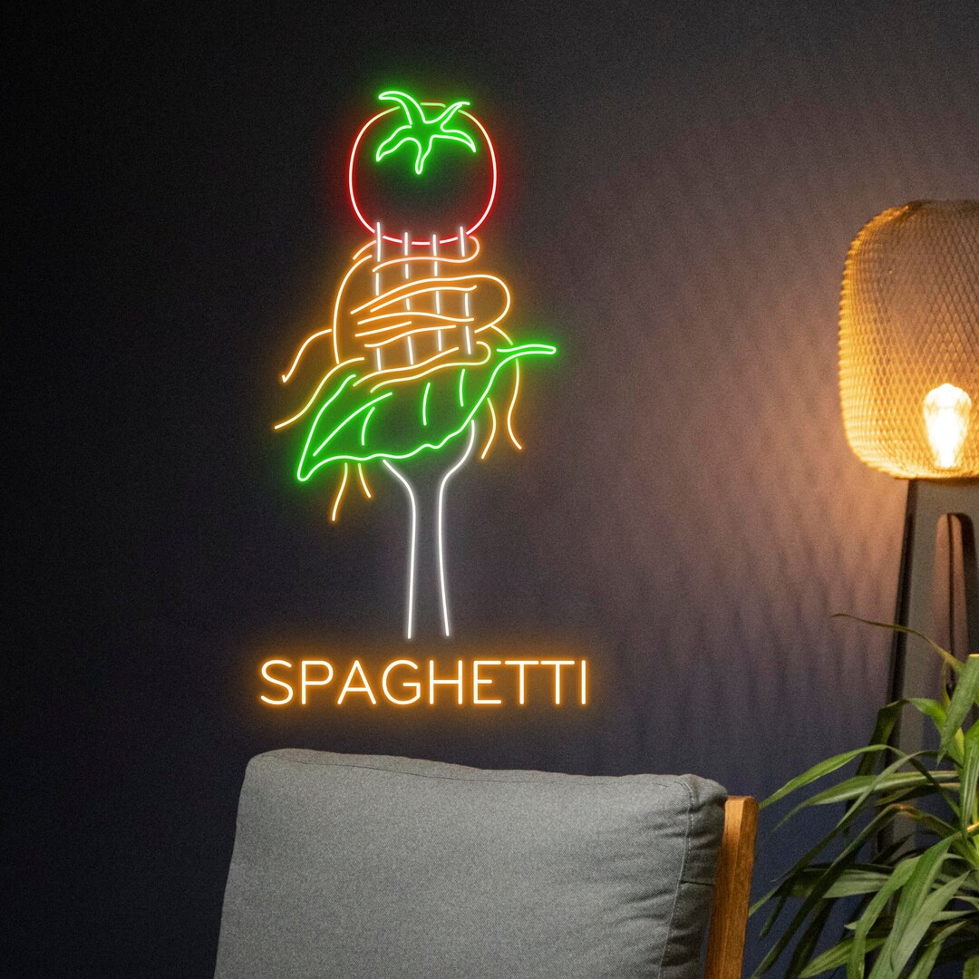 Custom Spaghetti Neon Sign, Italian Noodles Led Light, Italy Noodle ...