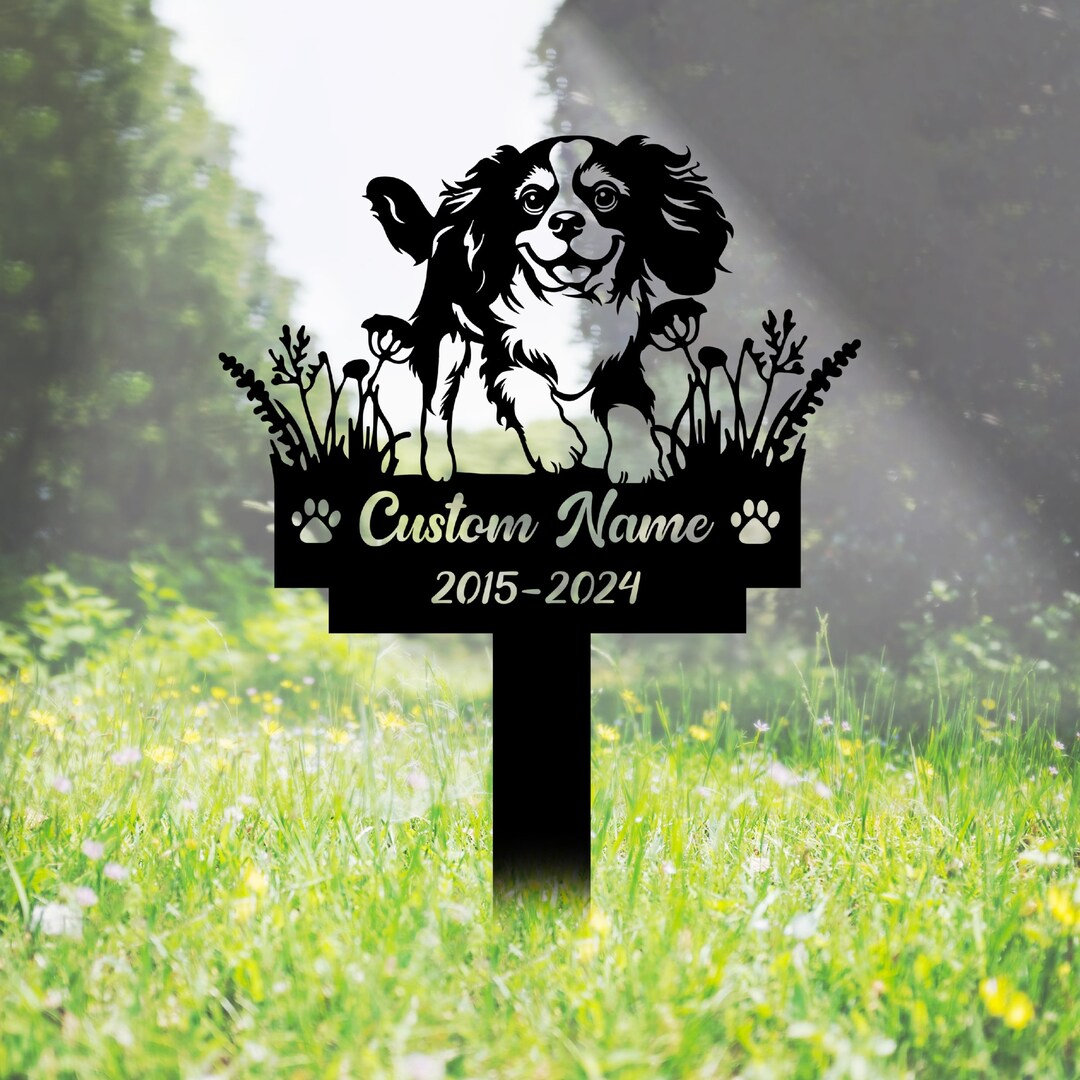 Custom Cavalier King Charles Spaniel Memorial Stake, Dog Stake Metal ...