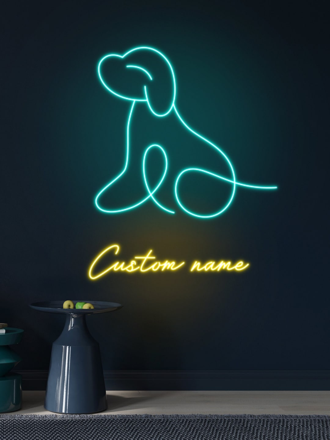 Custom Dog Neon Sign, Pet LED Wall Light With Name, Personalized Neon ...