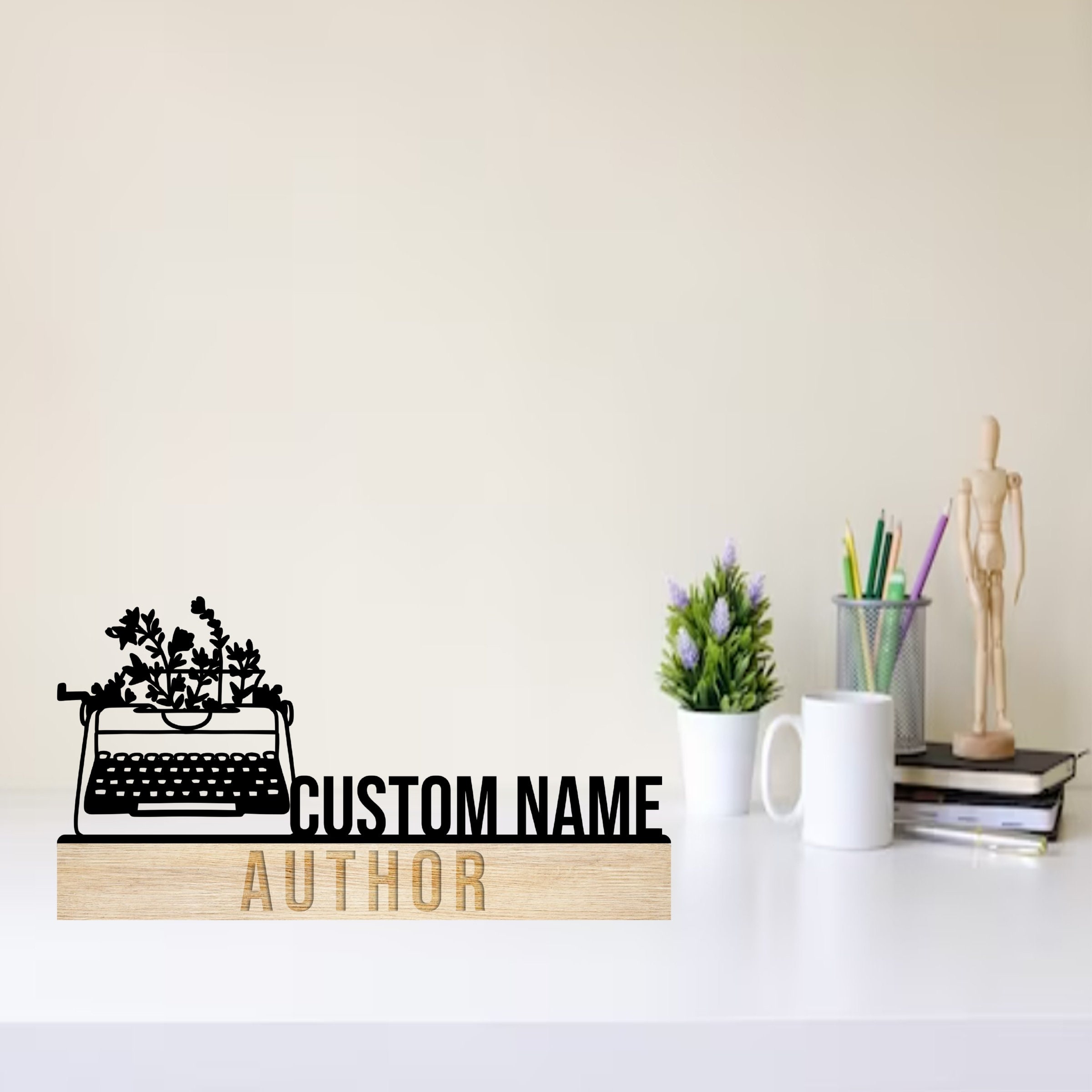 Custom Author Metal Desk Name Plate, Writer Metal Job Name Plate ...