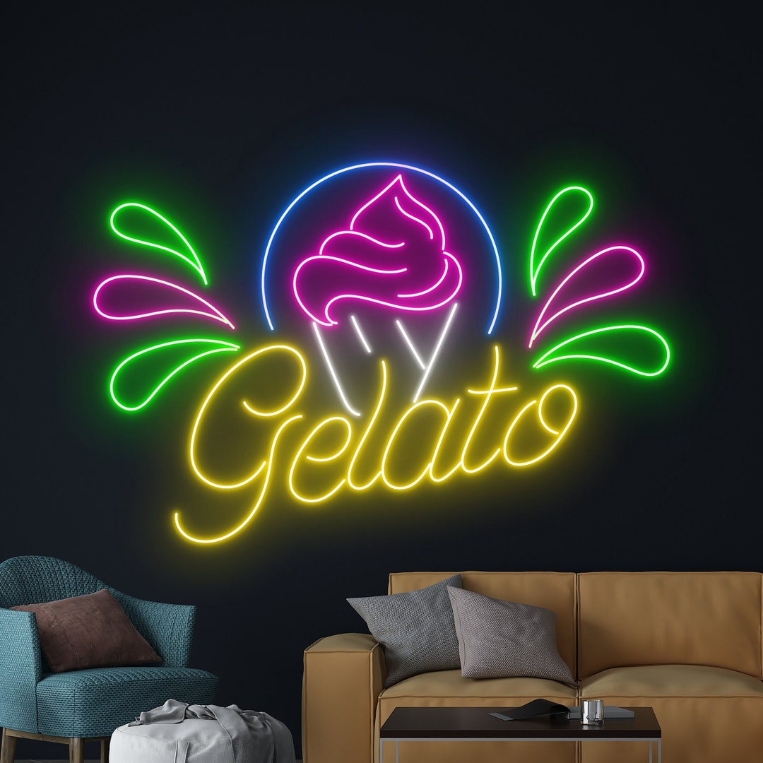 Gelato Neon Led Sign, Ice Cream Neon Sign, Ice Cream Shop LED Sign ...