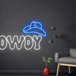 Howdy Neon Sign, Cowboy Hat Sign, Western Led Sign, Cowboys Boots Neon ...