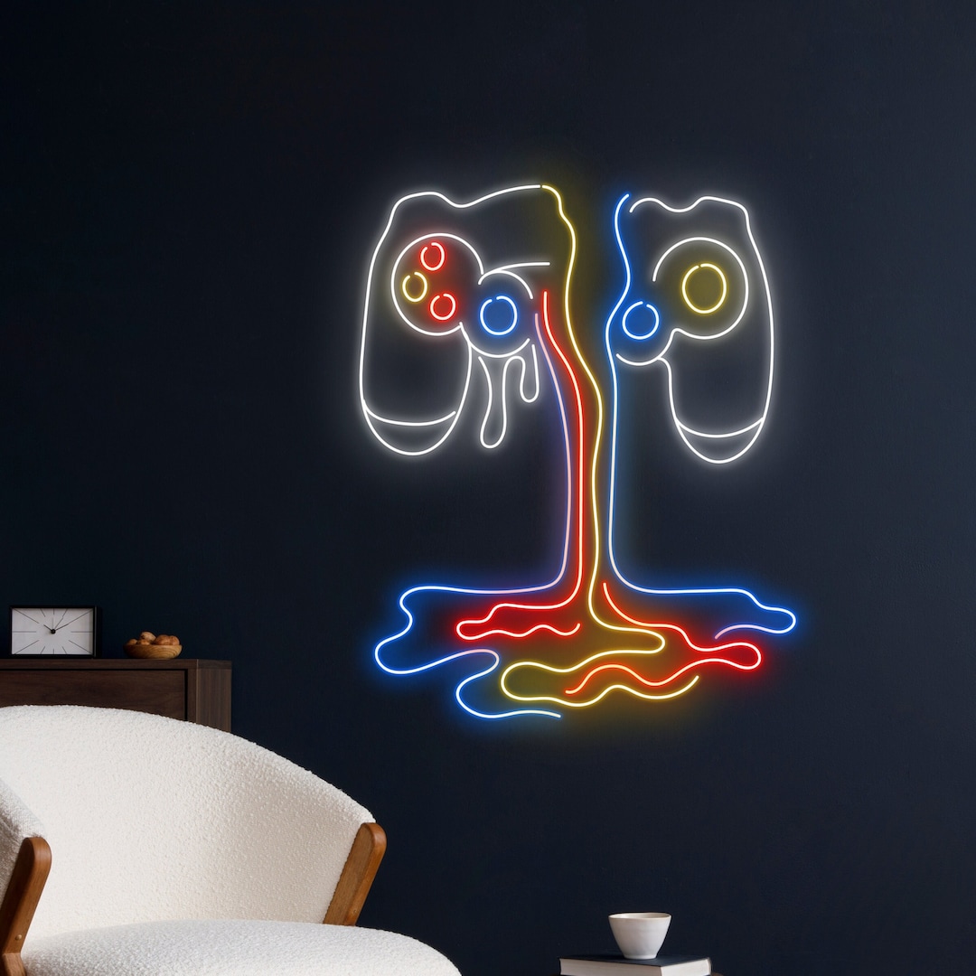 Dripping Game Controller Neon Sign, Broken Controller Led Sign ...