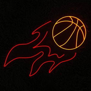 Basketball Fire Led Sign, Basketball Neon Sign, Wall Decor, Custom Neon ...