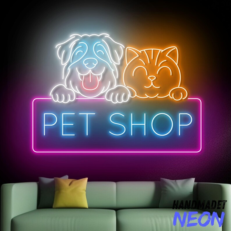 Pet Shop Neon Sign, Dog Cat Shop Led Sign, Pet Spa Neon Light, Pet ...