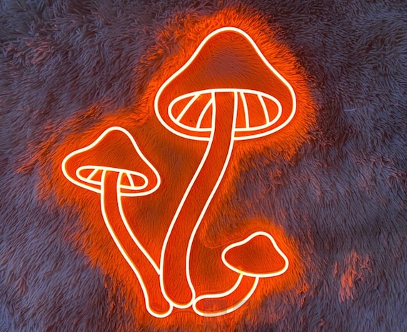 Mushroom Led Sign Mushroom Led Sign Wall Decor Bar Neon - Etsy