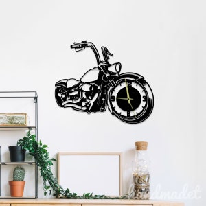 Custom Motorcycle Wall Clock Unique, Bike Year Date Round Wall Clock ...