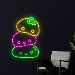 Mochi Neon Sign, Mochi LED Sign, Japanese Rice Cake Neon Light ...