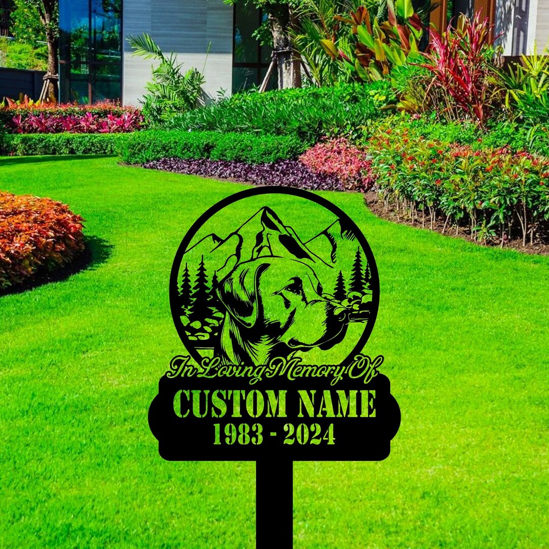 Custom Outdoor Labrador Metal Sign With Stakes Personalized Outdoor ...