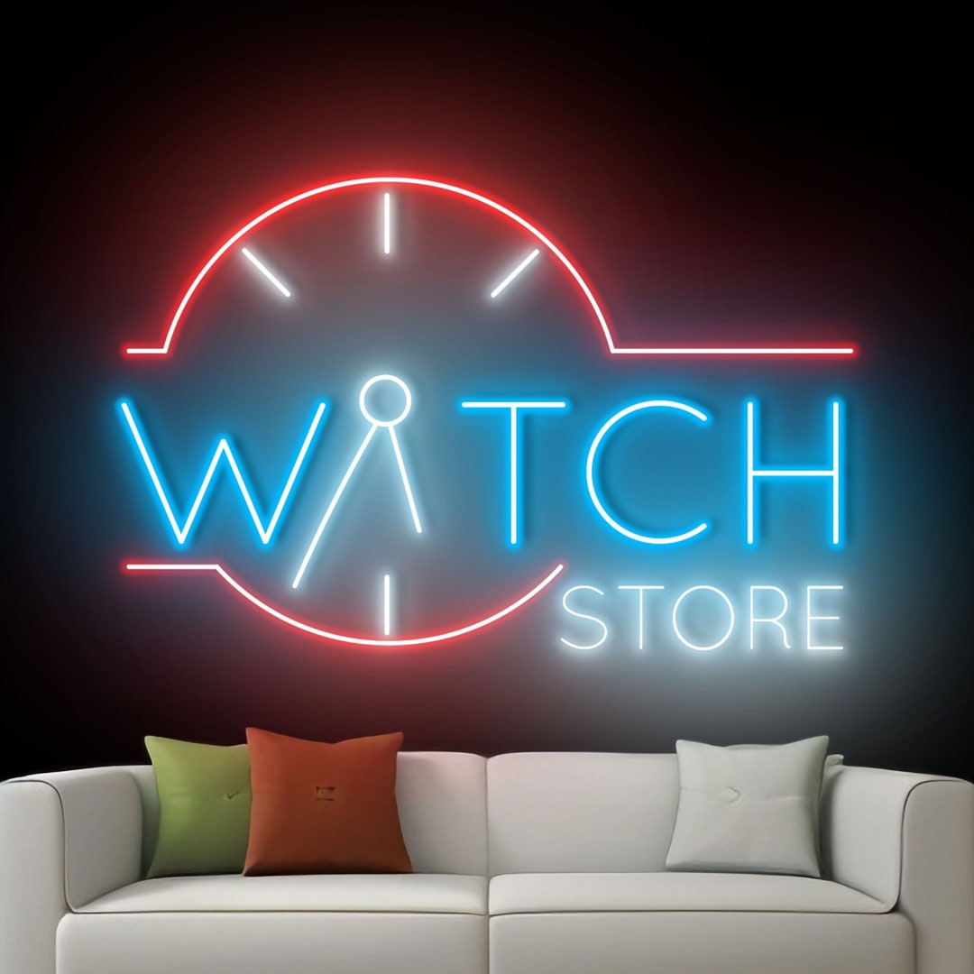 Watch Store Neon Wall Sign, Accessory Led Wall Sign, Store Shop Neon ...