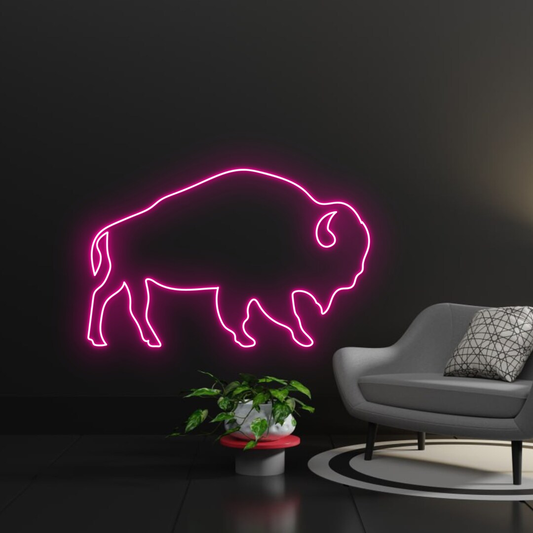 Bison Led Sign, Bison Led Lights, Bison Lovers Neon Sign, Custom Neon ...