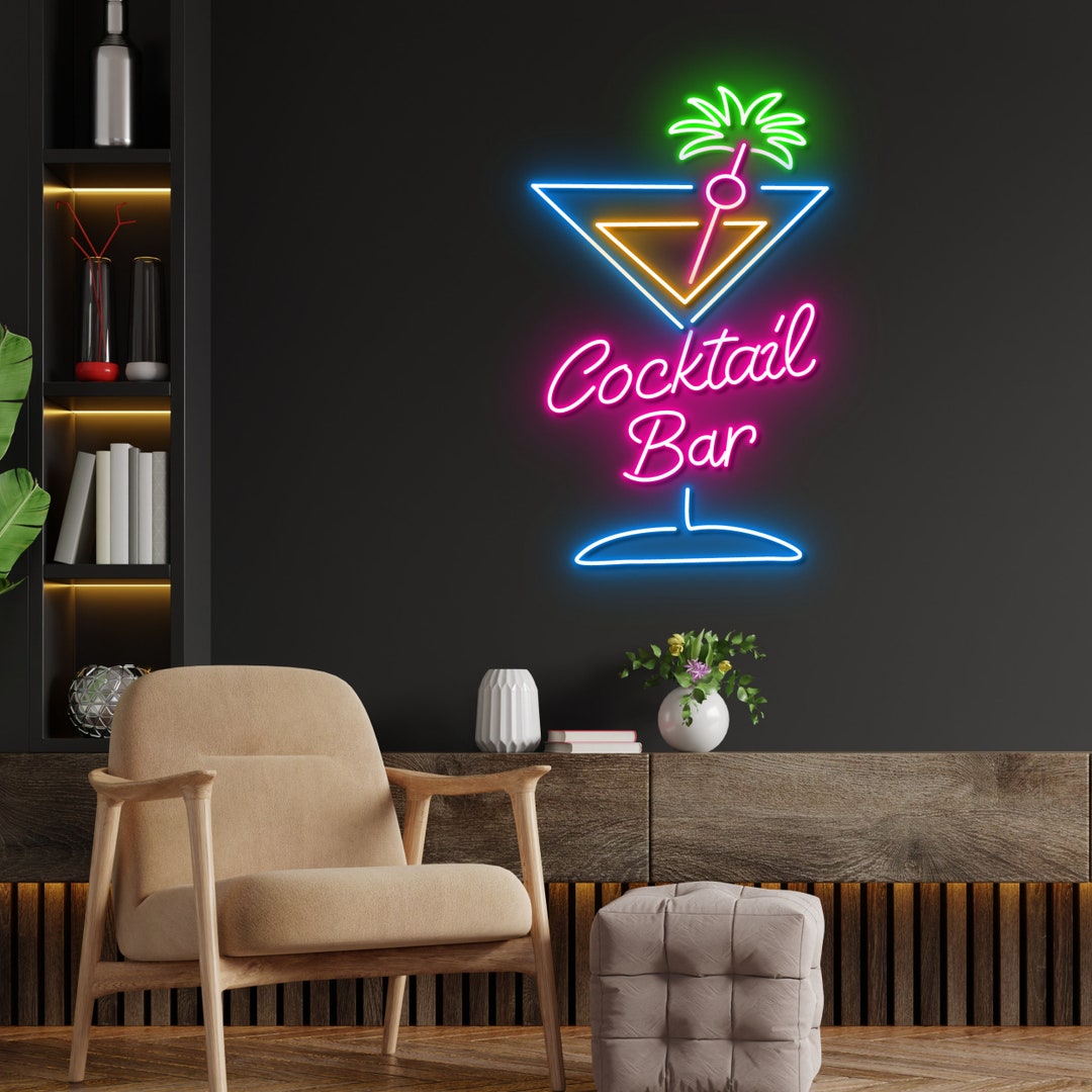 Cocktails Led Sign, Pub Led Sign, Wall Decor, Cocktails Neon Sign ...