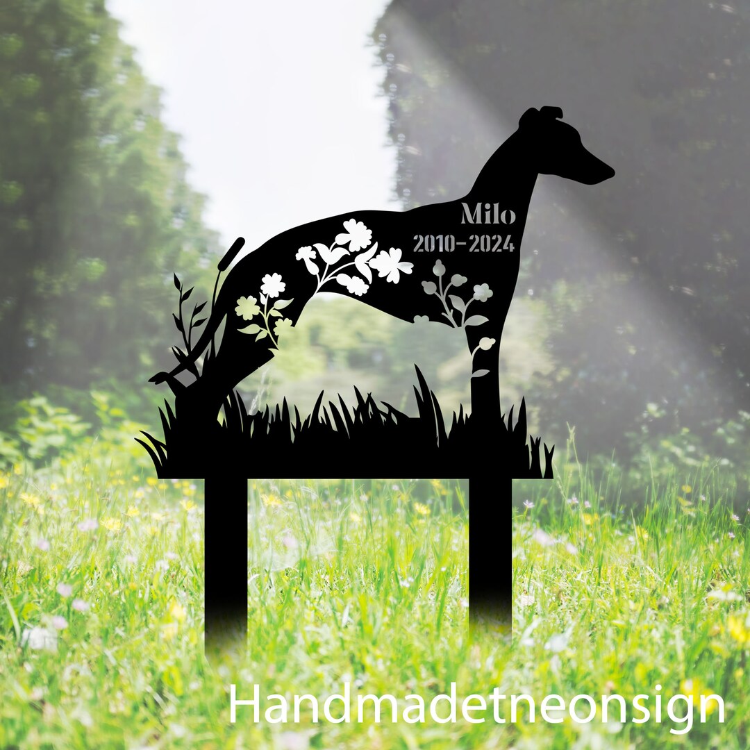 Custom Whippet Dog Memorial Stake, Whippet Dog Metal Stakes Sign, Dog ...