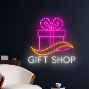 Gifts Shop Neon Sign, Gift Shop Open Logo Led Light, Gift Shop Neon ...