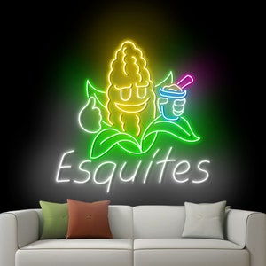Esquites Neon Wall Sign, Elote En Vaso Led Wall Light, Mexico Food Led ...
