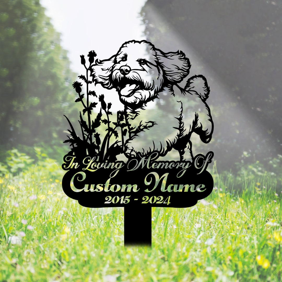 Custom Goldendoodle Memorial Stake Metal Sign - Personalized Outdoor ...