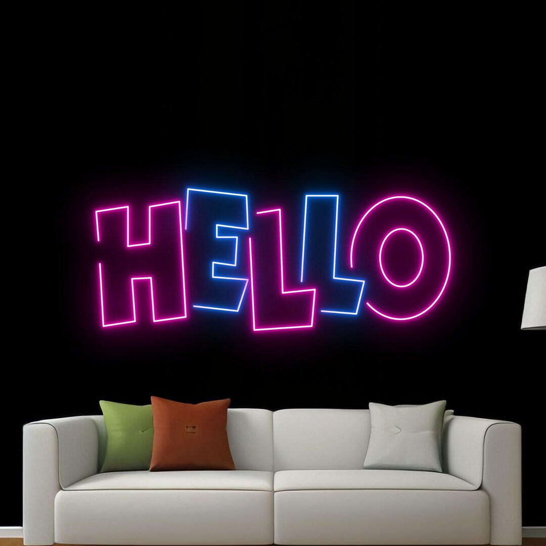 Hello Neon Sign, Hello Open Led Sign, Hello Welcome Led Light, Custom ...