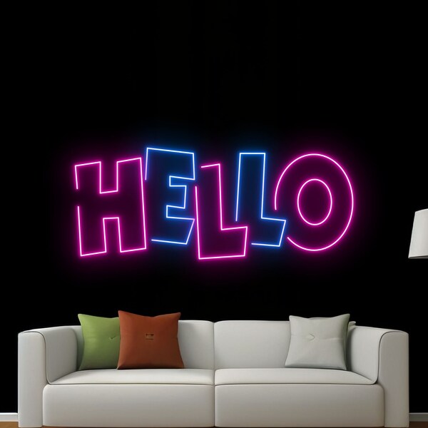Hello Neon Sign - Etsy