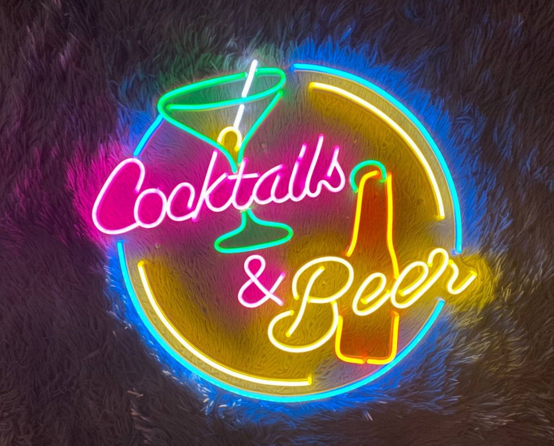 Cocktails and Beer Led Sign, Cocktails & Beer Led Sign, Wall Decor ...