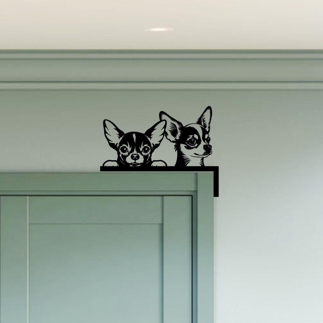 Personalized Chihuahua Door Corner Metal Wall Art, Chihuahua Metal Sign ...