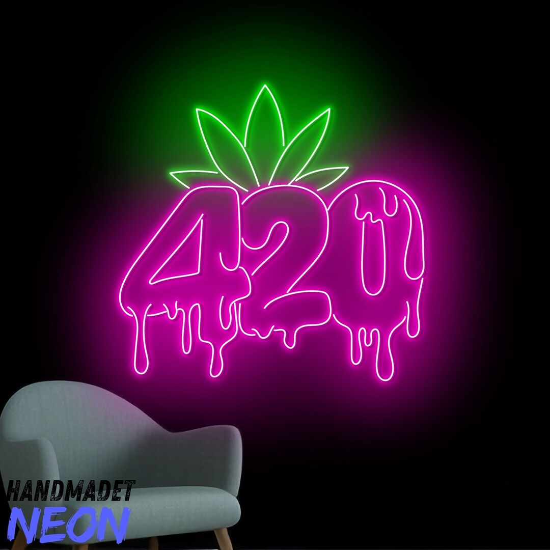 420 Weed Leaf Neon Sign, 420 Dripping Led Sign, Weed Leaf Neon Light ...