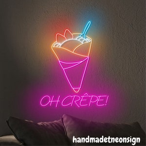 Oh Crepe Neon Sign, Crepe Led Sign, French Crepe Led Light, Crepe Neon Light, Crepe Street Food ...