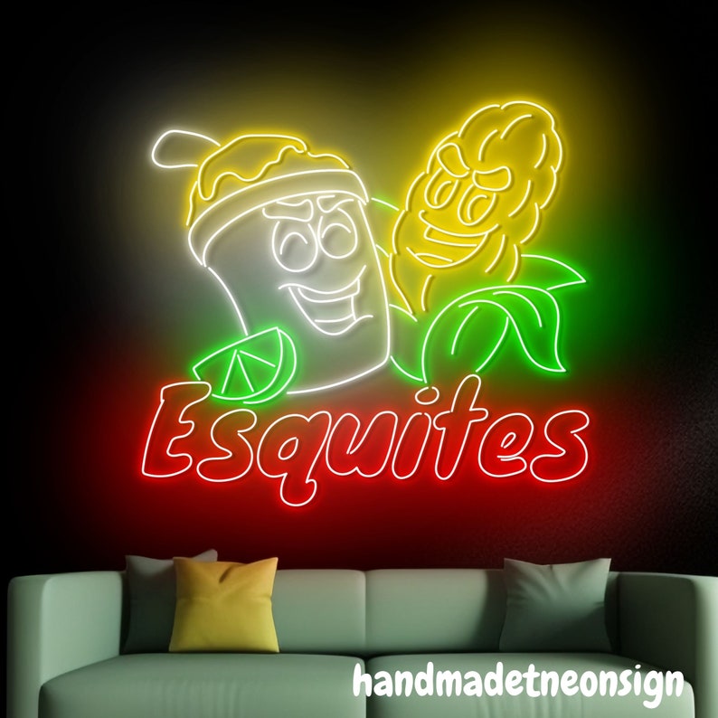 Esquites Neon Sign, Esquites Led Sign, Mexico Esquites Led Light, Open ...