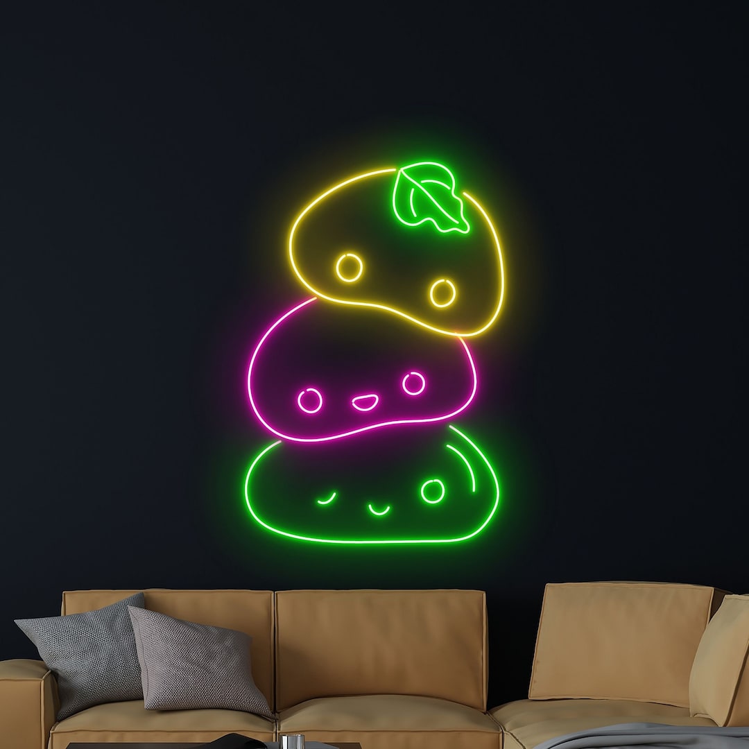 Mochi Neon Sign, Mochi LED Sign, Japanese Rice Cake Neon Light ...
