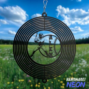Custom Baseball Wind Spinner 3D Kinetic Garden Decor Hanging Yard Art ...