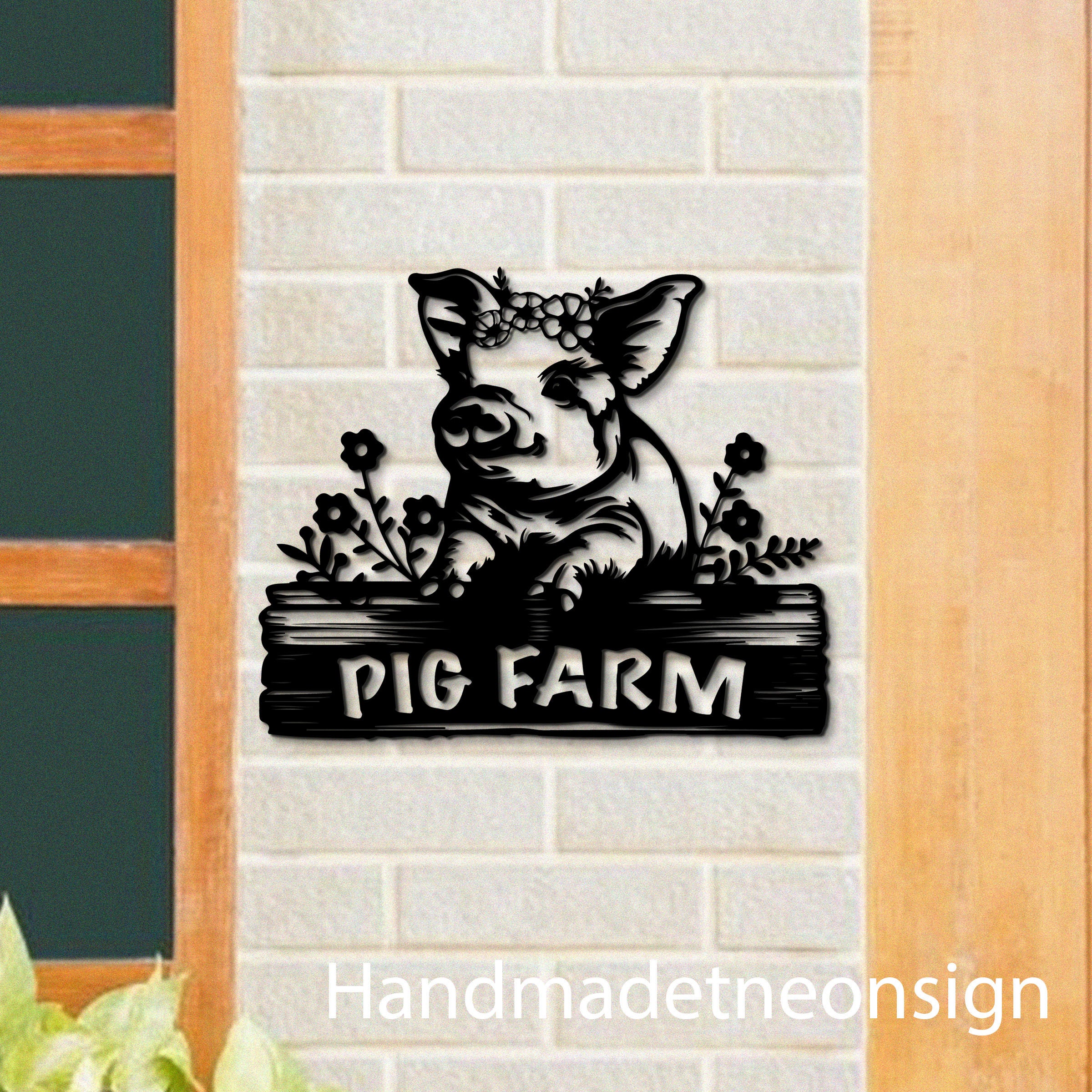 Personalized Pig Farm House Number, Raise Pig Home Number Metal Wall ...