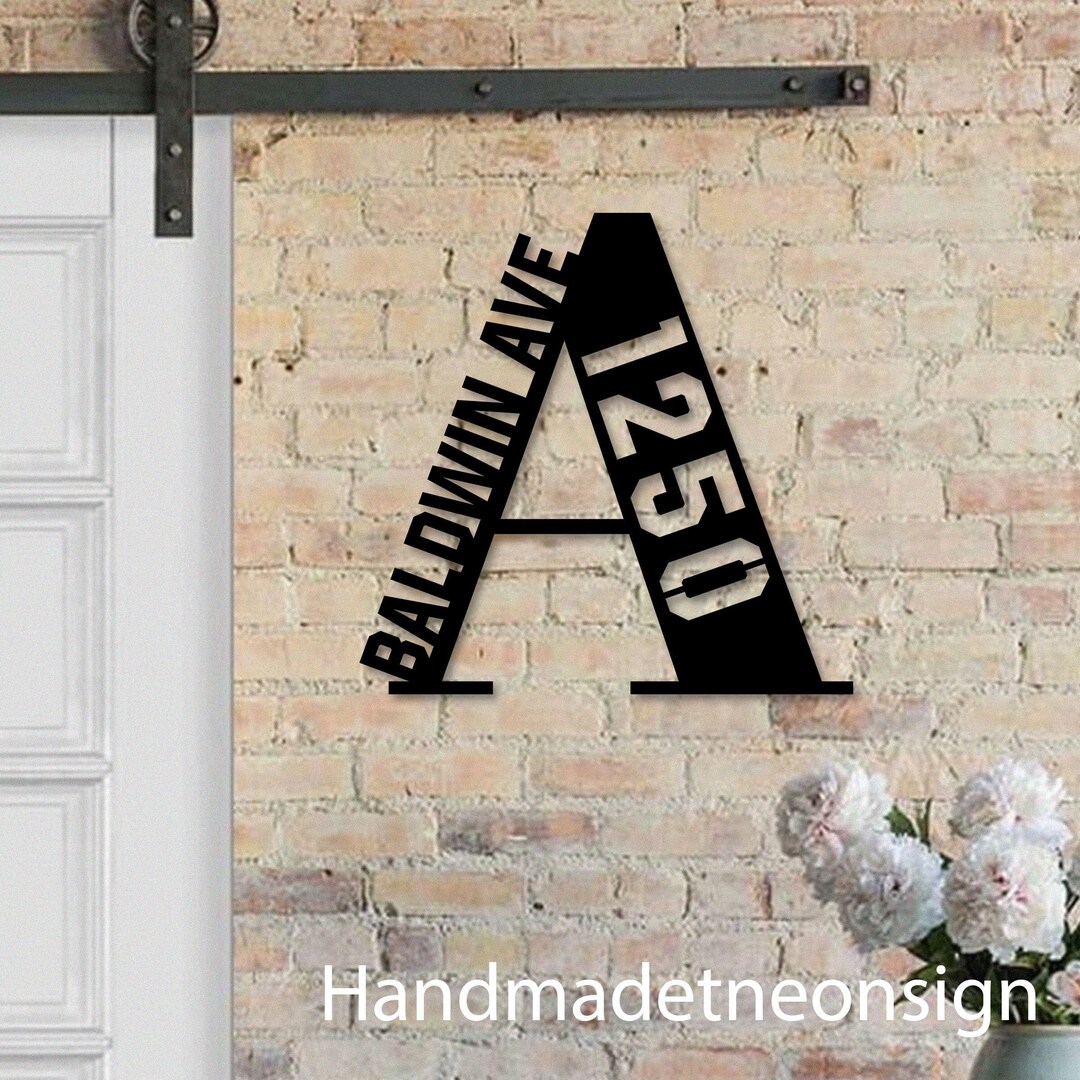 Personalized Monogram House Number, Monogram Home Number Metal Wall ...