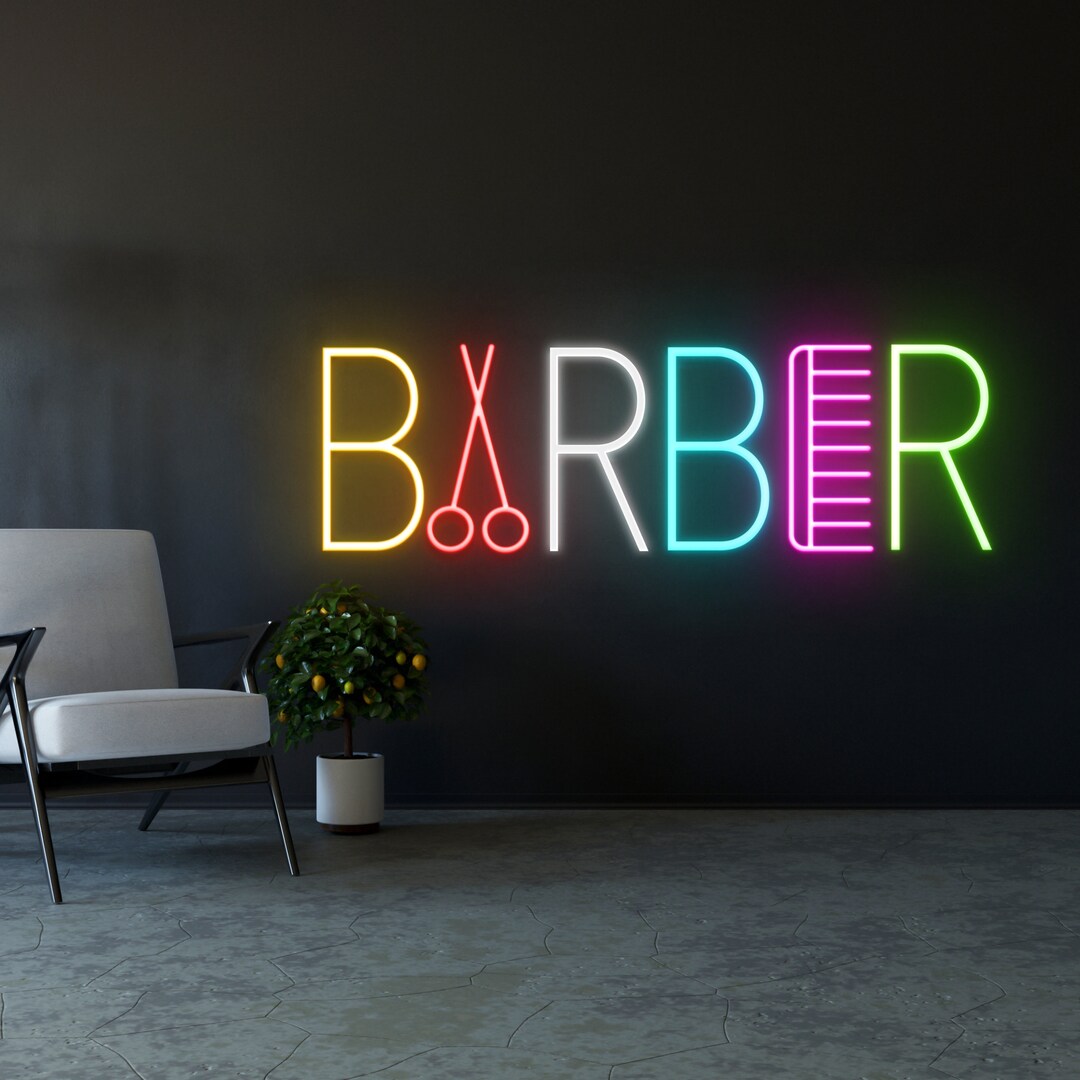 Barber Neon Sign, Barber Led Sign, Wall Decor, Barber Shop Neon Lights ...