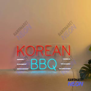 Custom Korean BBQ Neon Sign, Korea Barbecue Led Light, Meet Grill Neon ...