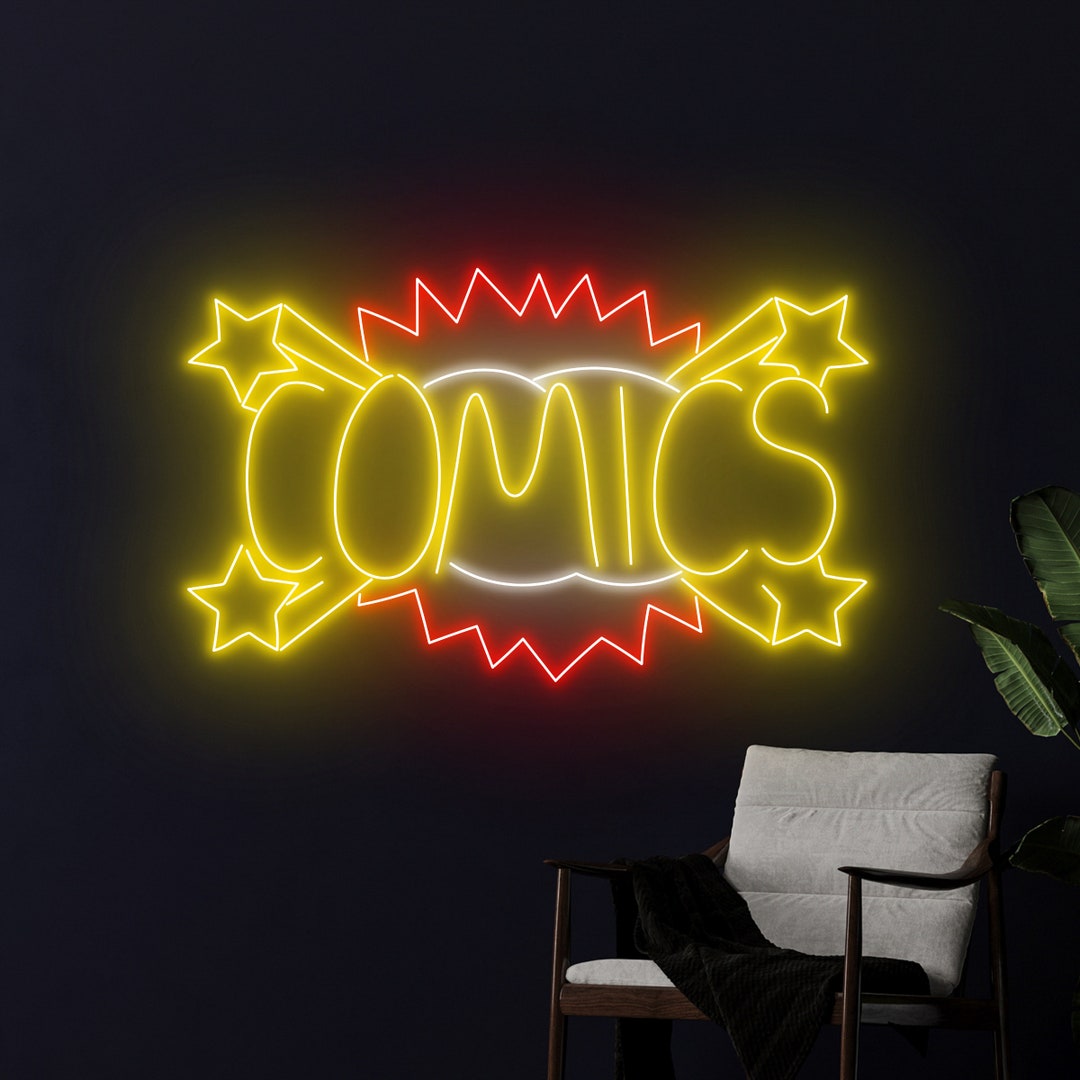Comics Neon Light, Comics Neon Sign, Custom Comics Led Sign, Comics ...