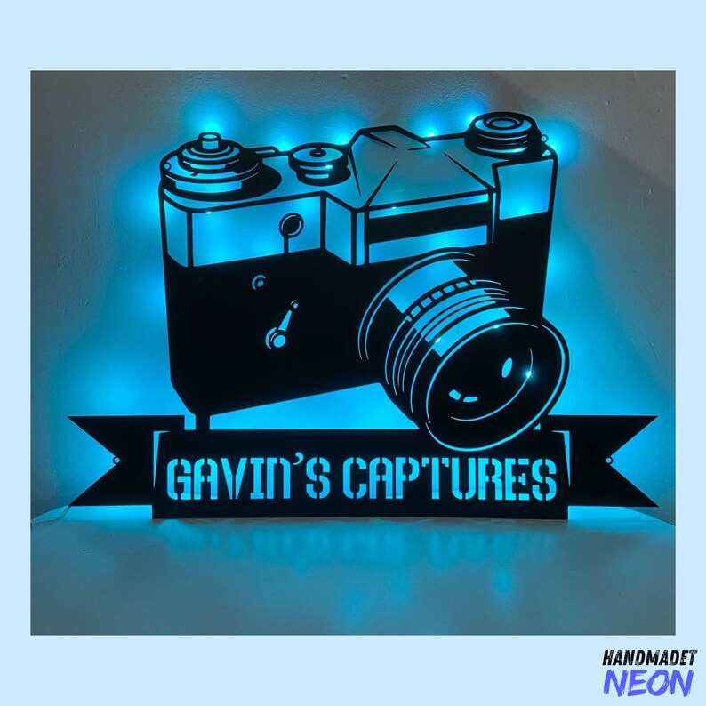 Personalized Camera Metal Sign, Photo Taking Metal Light, Camera Led ...