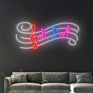Custom Music Notes Neon Sign, Music Notes Neon Sign, Music Notes Led ...
