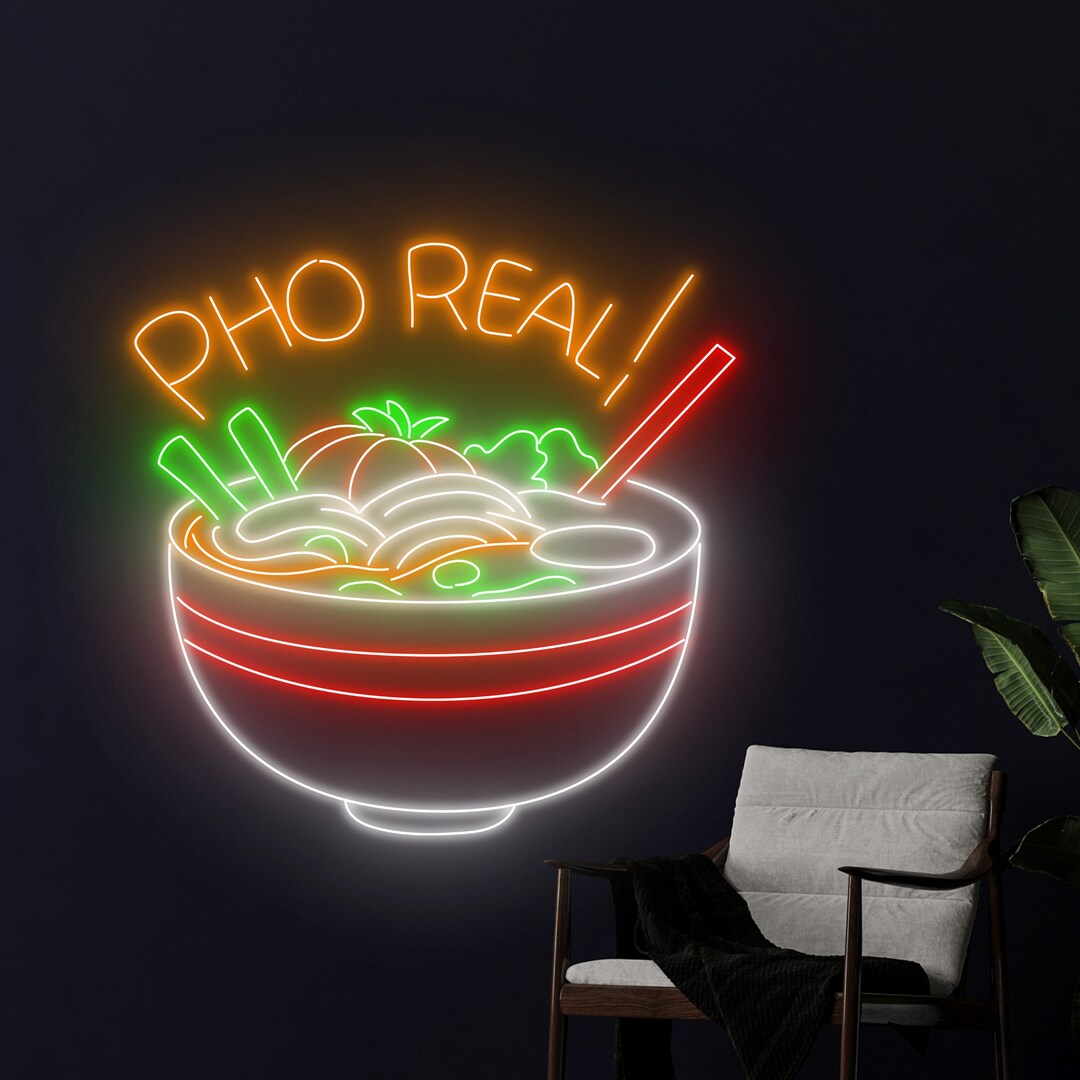 Pho Real Restaurant Neon Sign, Pho Neon Light, Pho Led Light, Pho Led ...