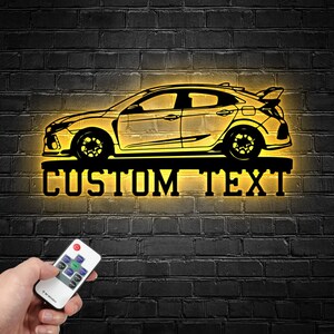 Car Metal Wall Art LED Light Personalized Classic Muscle Car Name Sign ...