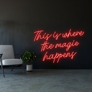 This is Where the Magic Happens Led Sign Shop Led Sign Bar - Etsy