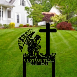 Custom Outdoor Veteran Fallen Soldier Memorial Stake - Personalized US ...