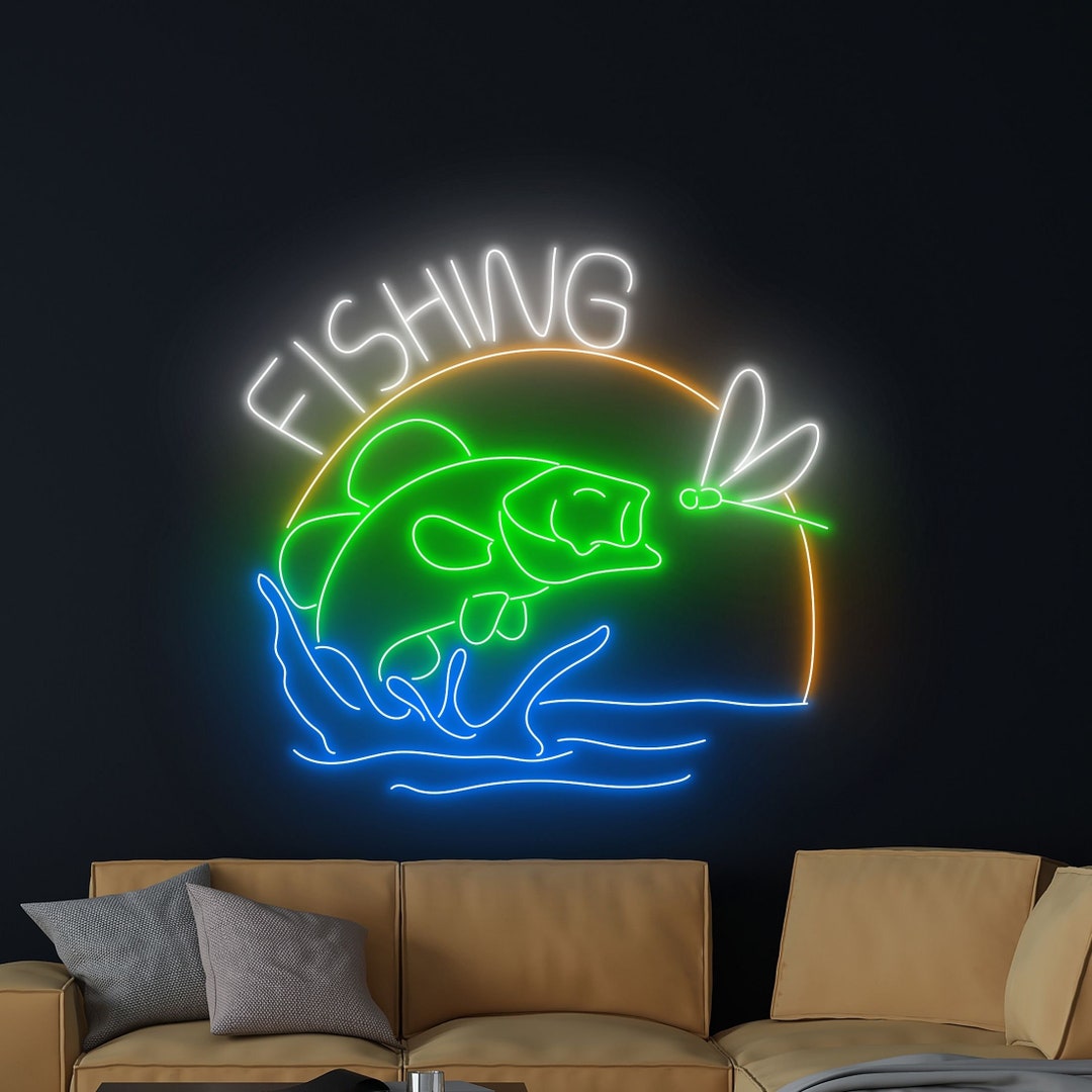 Fishing Neon Light, Fish Led Sign, Fishing Led Light, Fisher Led Sign ...