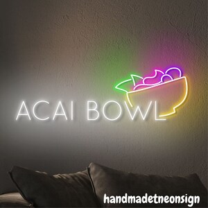 Acai Bowl Neon Sign, Acai Bowl Led Sign, Acai Bowl Fruit Neon Light ...