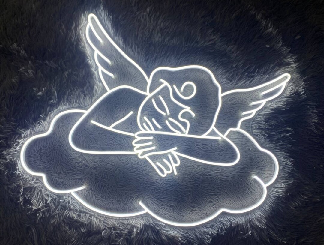 Sleeping Angel Neon Sign, Angel Led Sign, Wall Decor, Angel Led Light ...